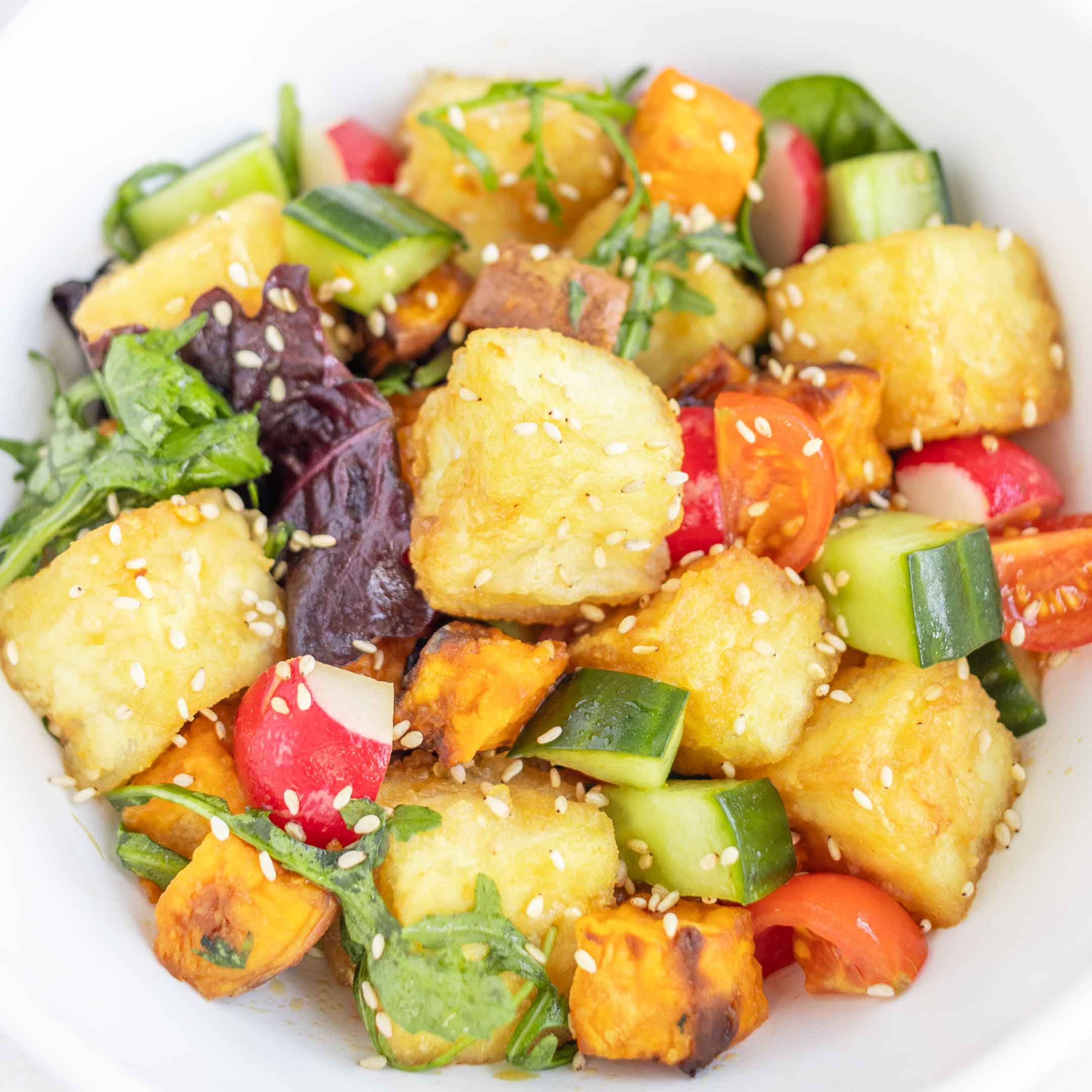Japanese Tofu Salad (Agedashi Tofu Salad)